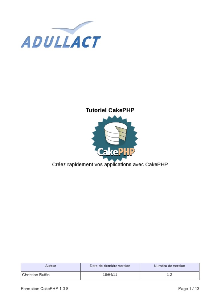 Formation CakePHP 1.3.8 - Exercices | PDF