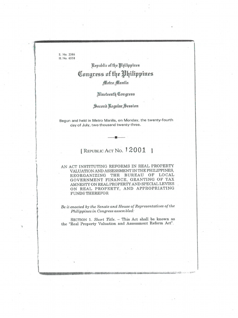 Republic Act 12001 - RPVARA | PDF