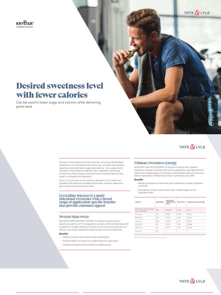 Sell Sheet Krystar Fructopure Crystaline Fructose 060223 | PDF ...