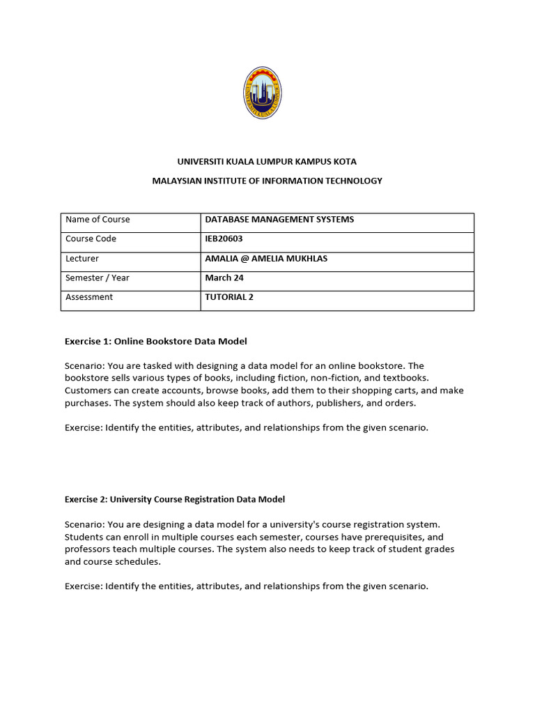 Tutorial DBMS | PDF | Data Model | Databases