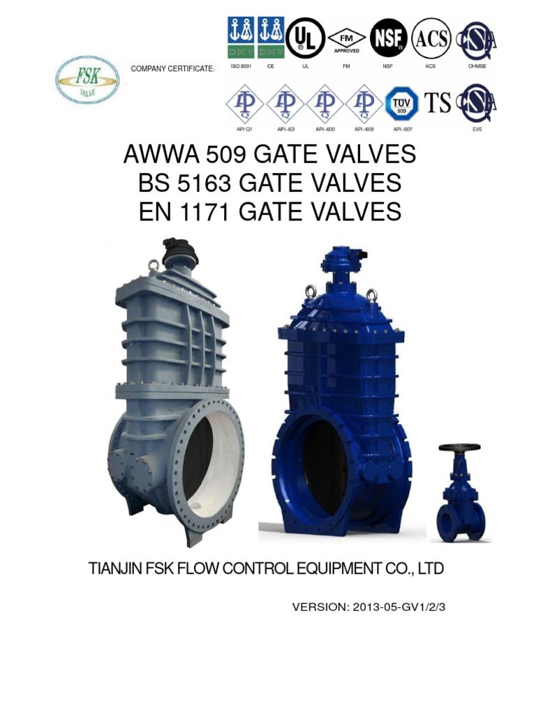 AWWA C509 Gate Valves Specifications | PDF | Valve | Corrosion