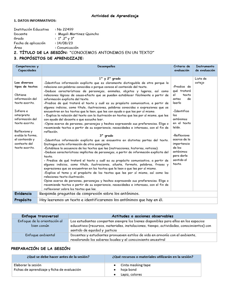 Actividad de Aprendizaje | Descargar gratis PDF | Aprendizaje | Evaluación