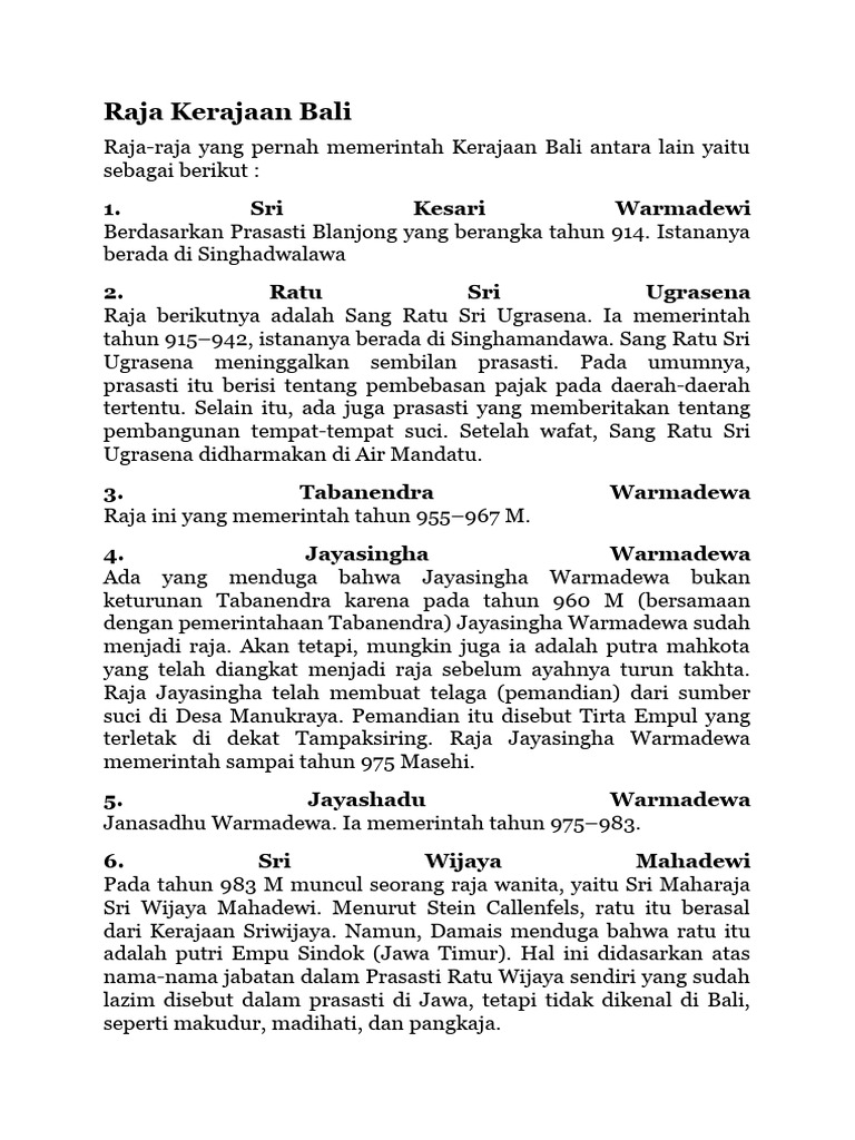 Kerajaan Bali | PDF
