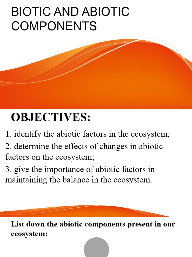 Biotic and Abiotic Components 2 | PDF | Ecosystem | Soil