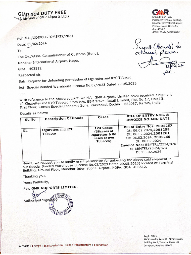 Unloading Permission | PDF