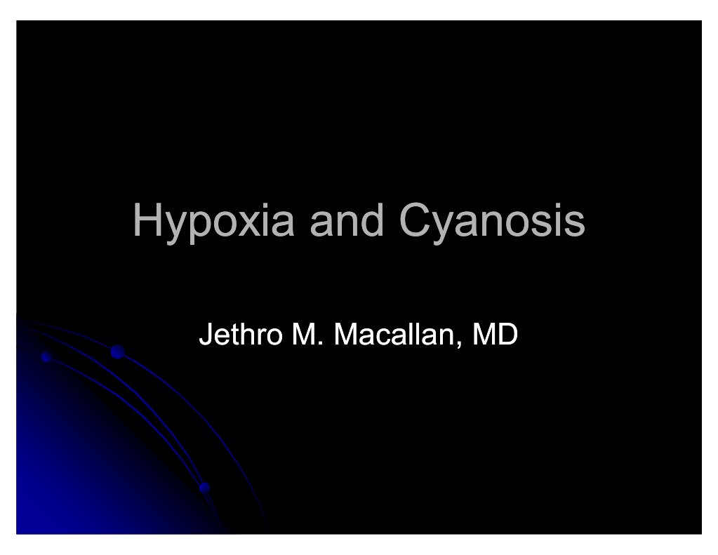 Hypoxia and Cyanosis | PDF