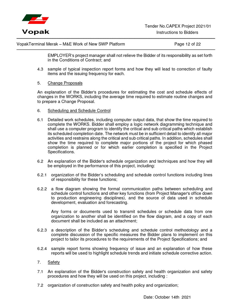 Appendix 1 - Instructions To Bidders (SAFETY) | PDF | Occupational ...