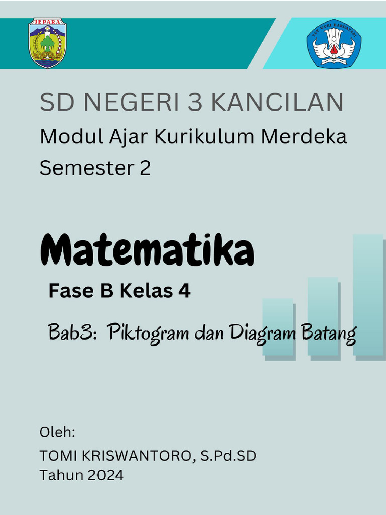 Modul Ajar Matematika Fase B Kelas 4 Bab 3 Penyajian Data Dengan Diagram Batang 2024 | PDF