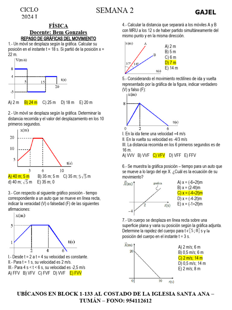 Repaso de Cinemática Gráfica | PDF | Velocidad | Cinemática