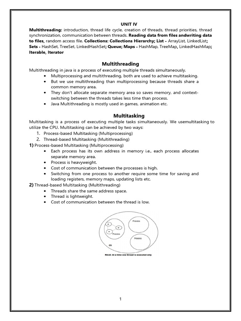 Oop Through Java Unit 4 Pdf Process Computing Thread Computing
