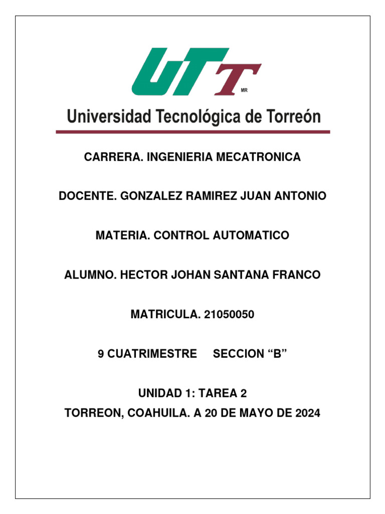 Reporte Tarea 2 U1 | PDF | Ecuaciones | Ingeniería