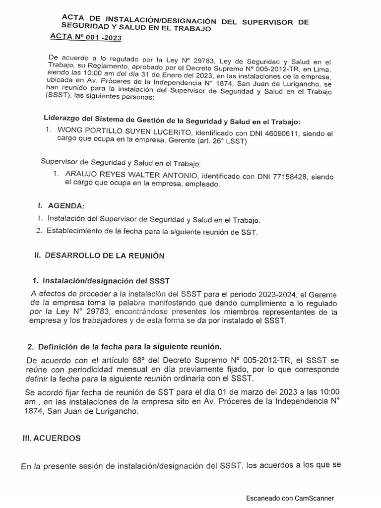 ACTA N 001 DCA | PDF