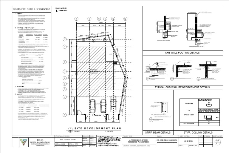 Fencing Plan - Pascaran Residence | Download Free PDF | Concrete | Beam ...