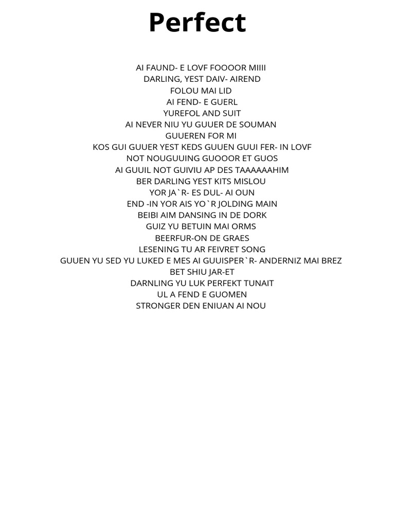 Perfect - Pronunciación | PDF