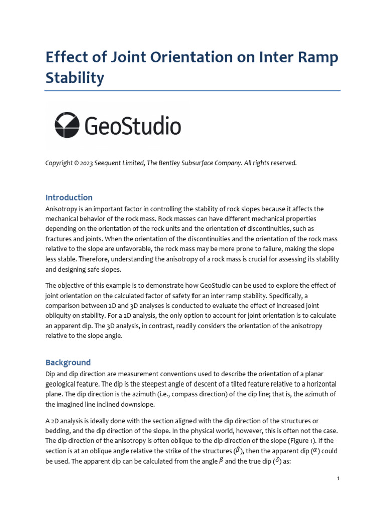 Effect of Joint Orientation On Inter Ramp Stability | PDF