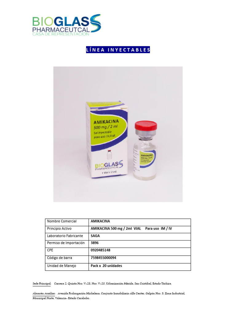 Catalogo Bioglass Inyectables | PDF | Farmacología