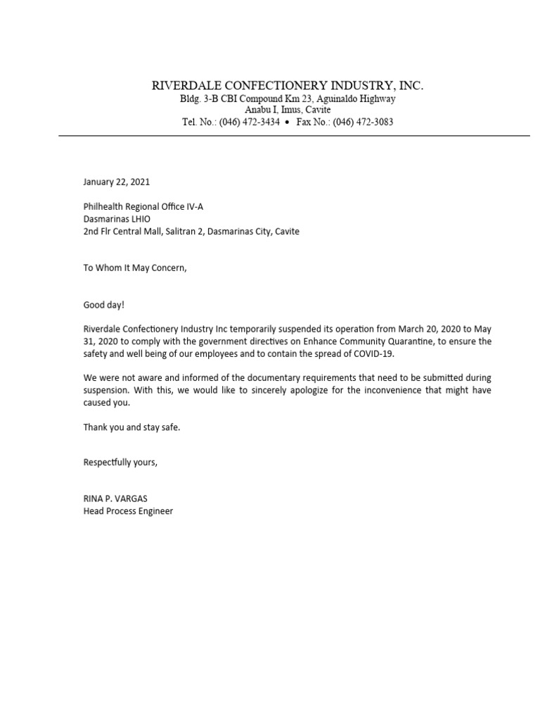 Justification Letter | PDF