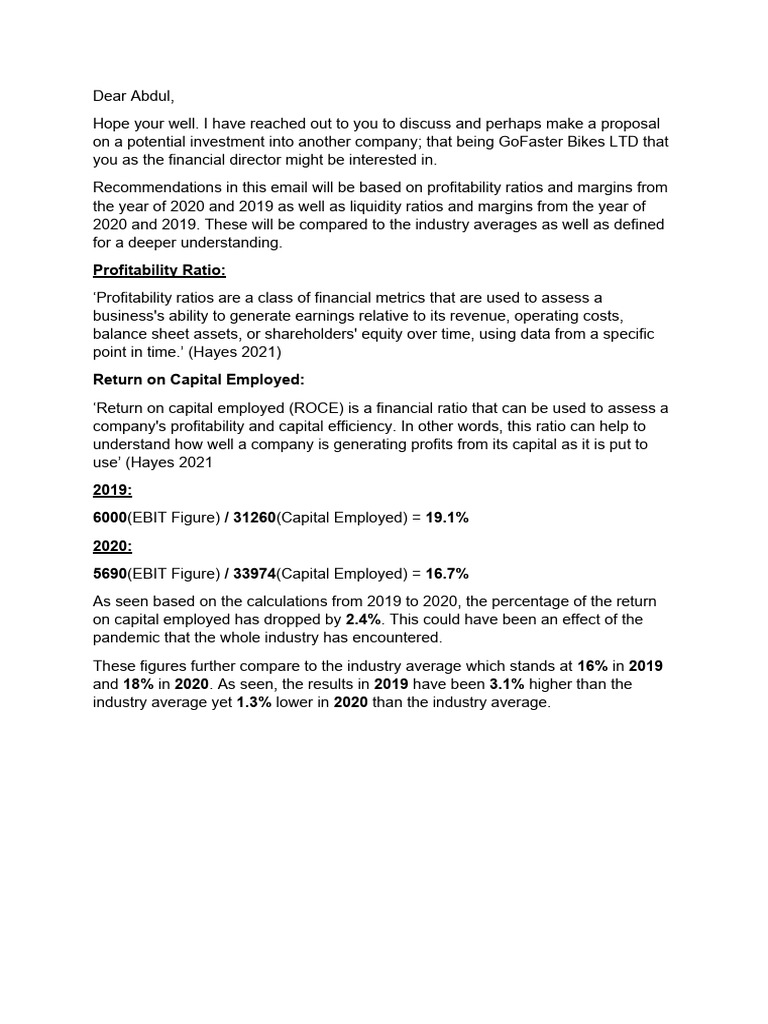 Assignment Email | PDF | Gross Margin | Leverage (Finance)
