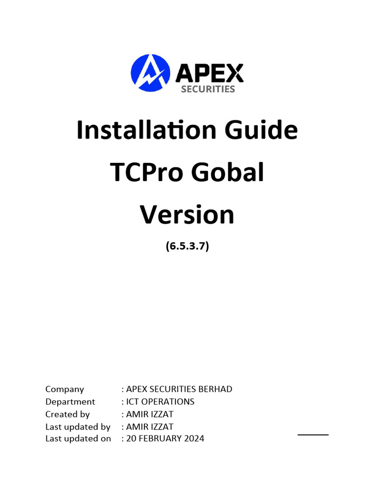 TCPro Global Installation Guide | PDF | Computing | Software