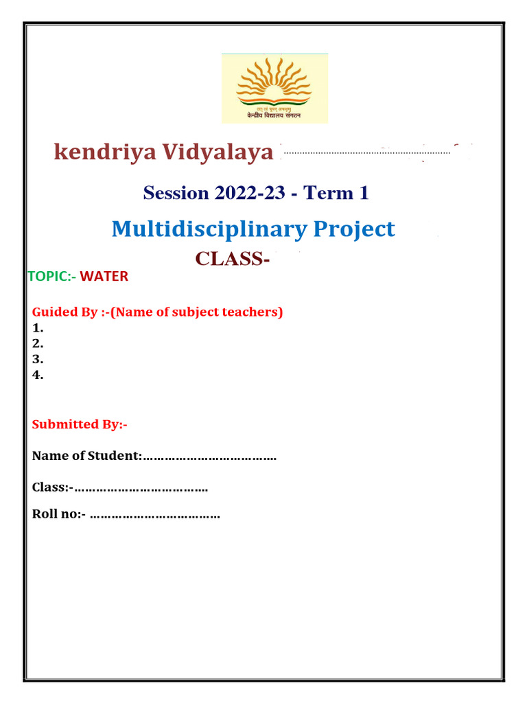 MDP on WATER Theme | PDF