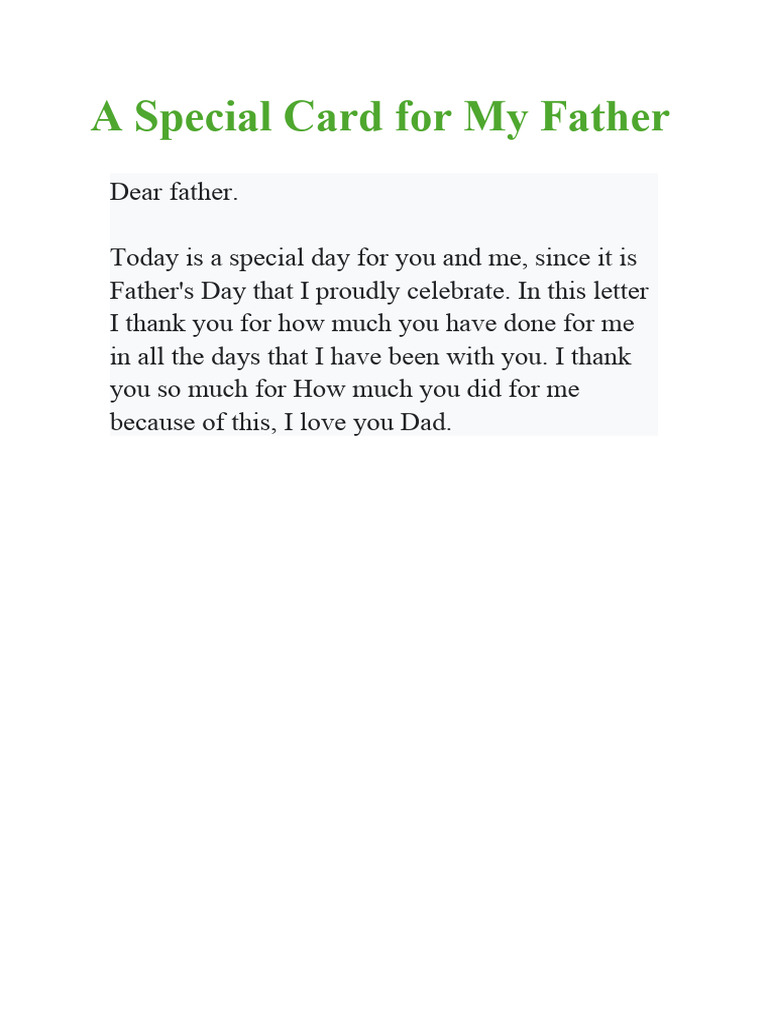 Dear Father | PDF