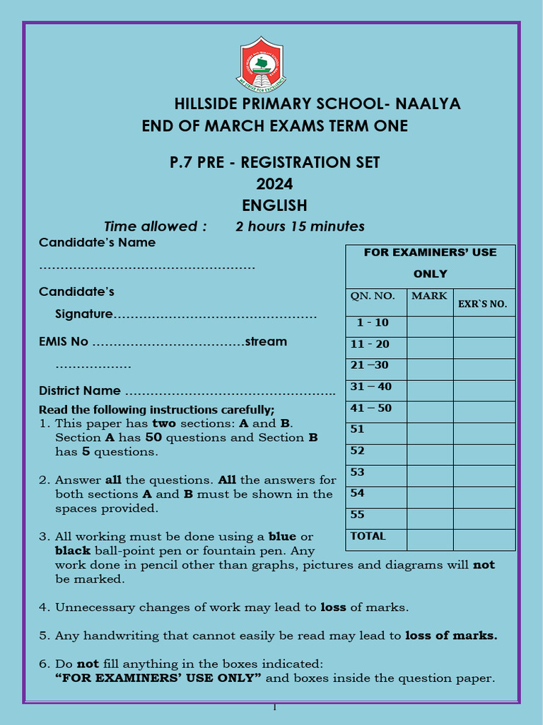 Hillside Naalya P.7 Eng | PDF