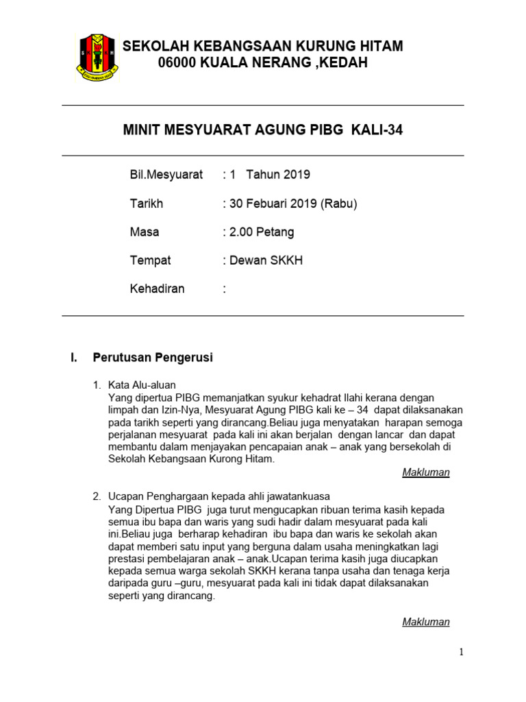 Minit Mesy. Pibg Kali 34 2019 | PDF