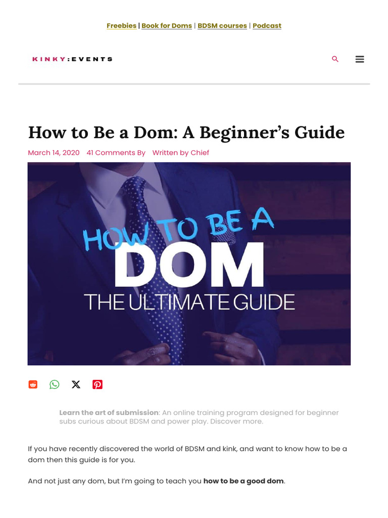 How To Be A Dom - A Complete Guide - Kinky Events | PDF | Dominance And ...