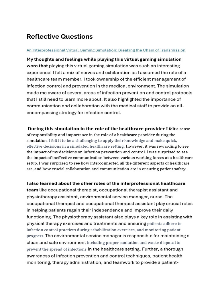 Reflective Questions | Download Free PDF | Physical Therapy ...