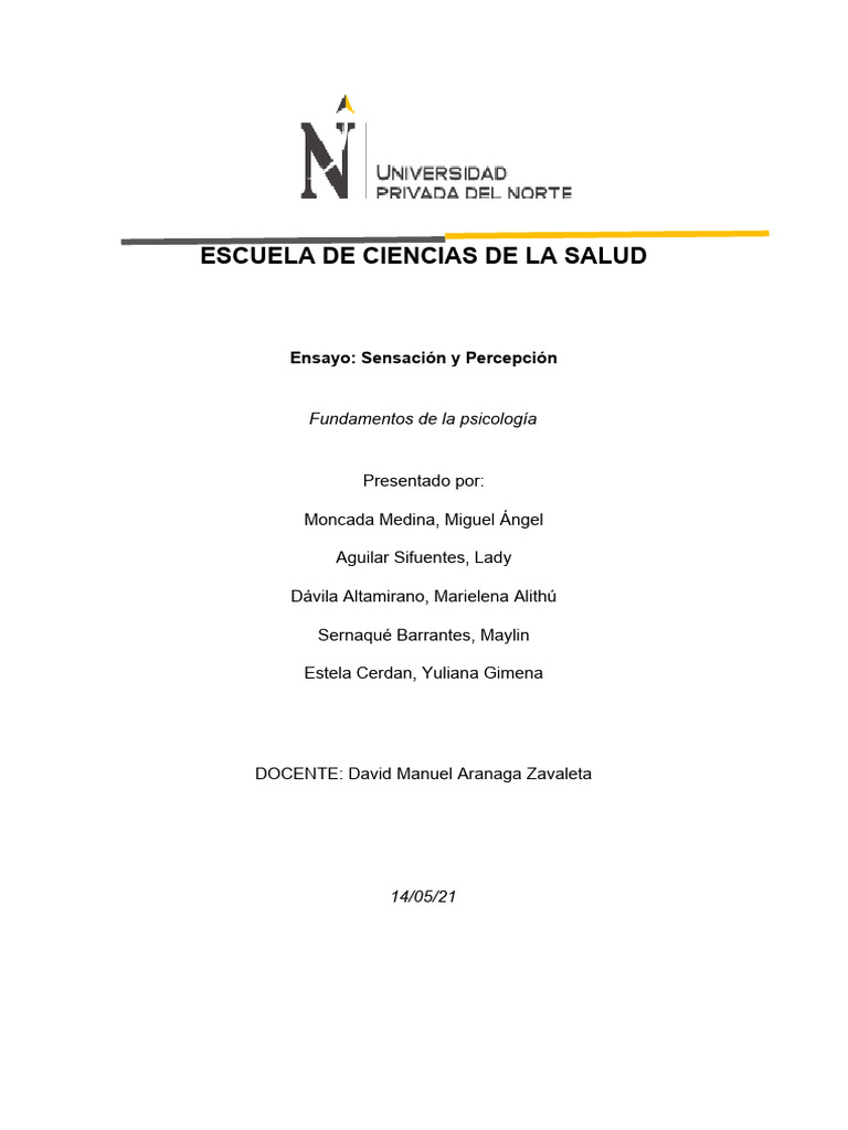 T2 Fundamentos | PDF | Percepción | Sentidos