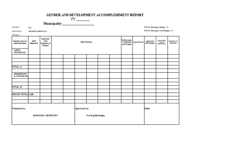 Barangay GAD Accomplishment Report 2024 | PDF