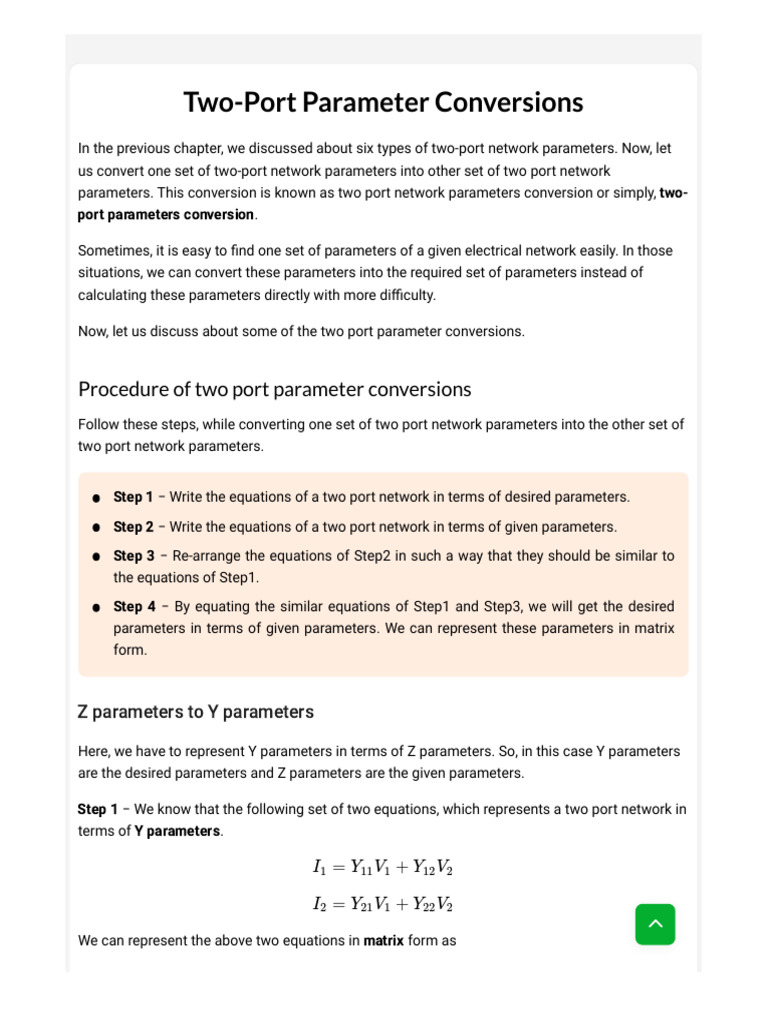 Two-Port Parameter Conversions | Download Free PDF | Mathematics ...