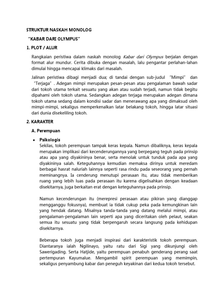 Struktur Naskah Monolog | PDF