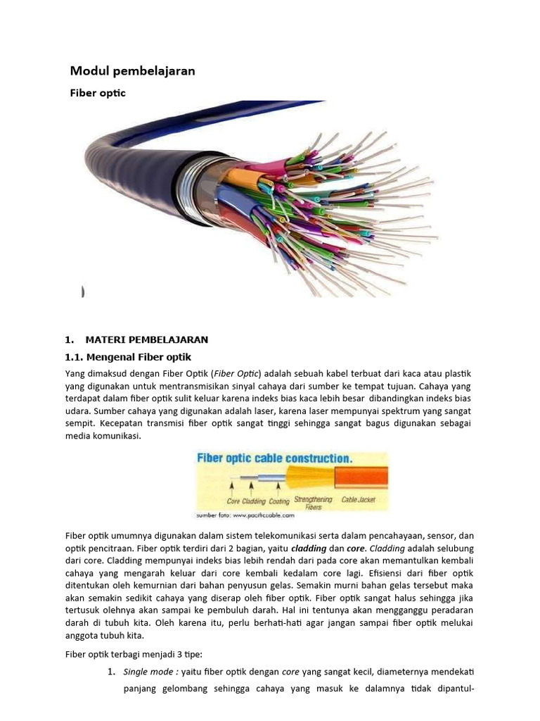 Modul Ajar Fiber Optik | PDF | Teknologi & Rekayasa