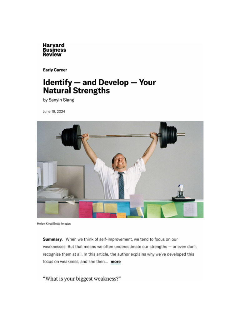 Develop Your Natural Strengths | PDF