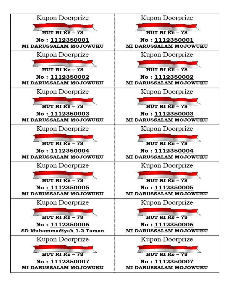 Kupon Doorprize | PDF
