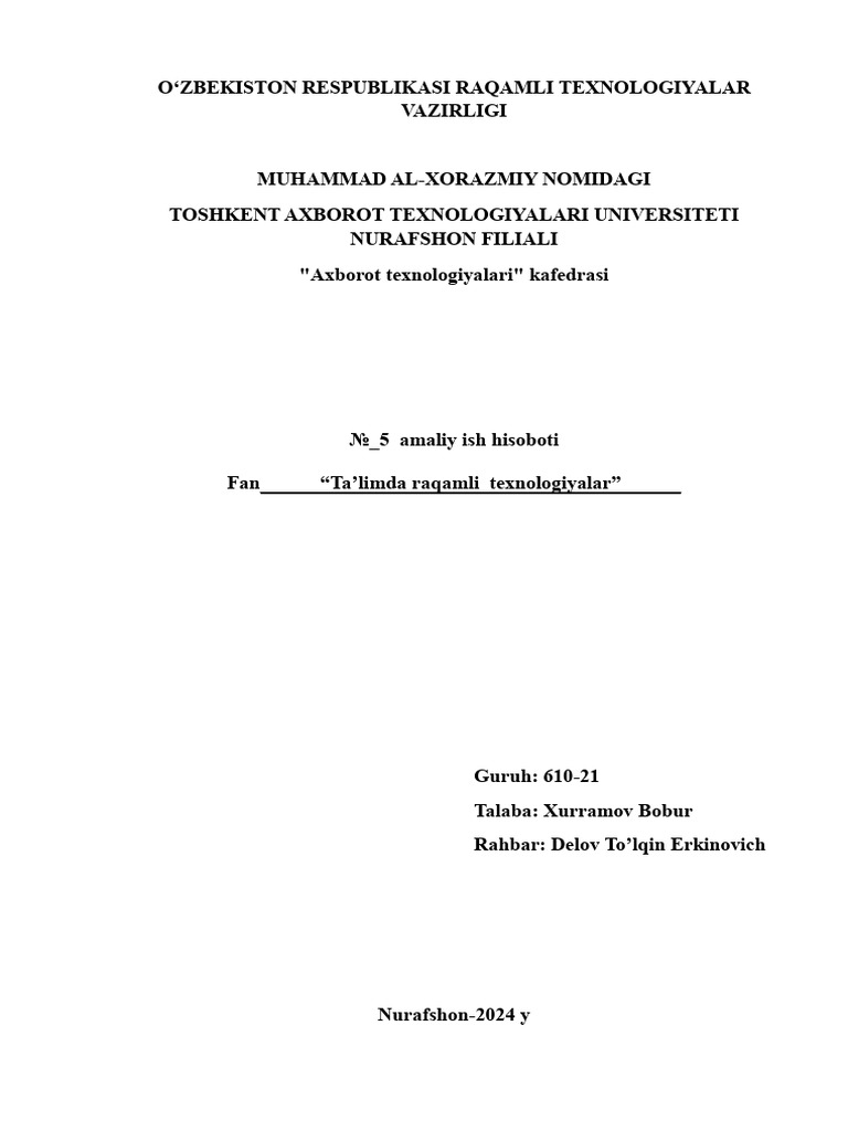 Xurramov Bobur | PDF