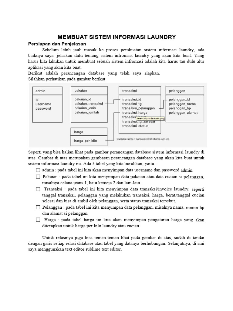 Membuat Sistem Informasi Laundry | PDF