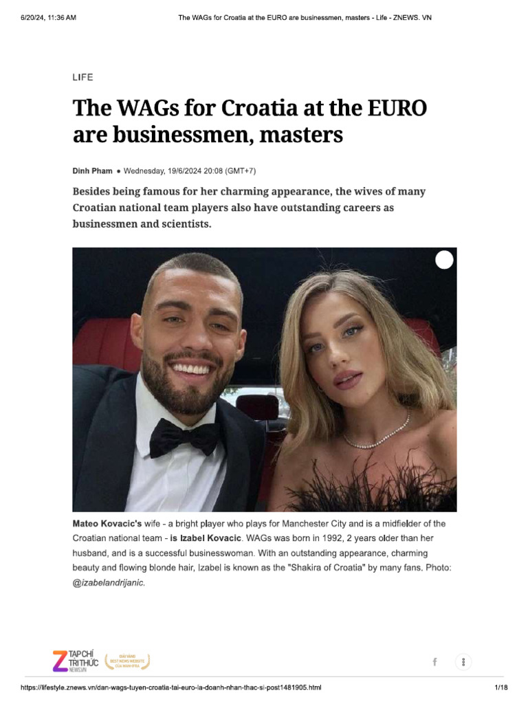 The WAGs For Croatia at The EURO Are Businessmen, Masters | PDF