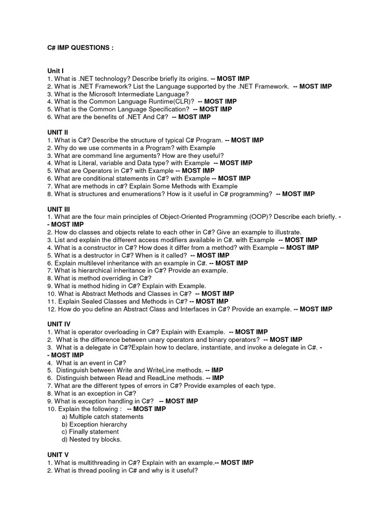 C Imp Download Free Pdf C Sharp Programming Language Method Computer Programming