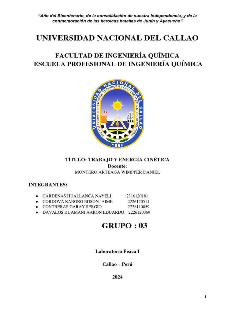 Informe Física 12 | PDF | Fuerza | Física
