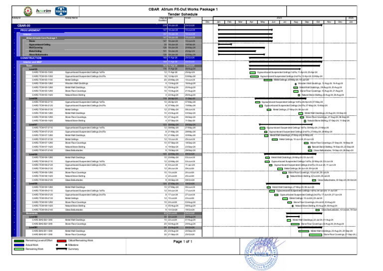 CBAR Atrium Fit-Out Works Package 1 Tender Schedule | PDF | Building ...