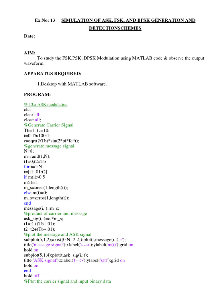 Simulation Experiments With Output | PDF | Modulation | Encodings