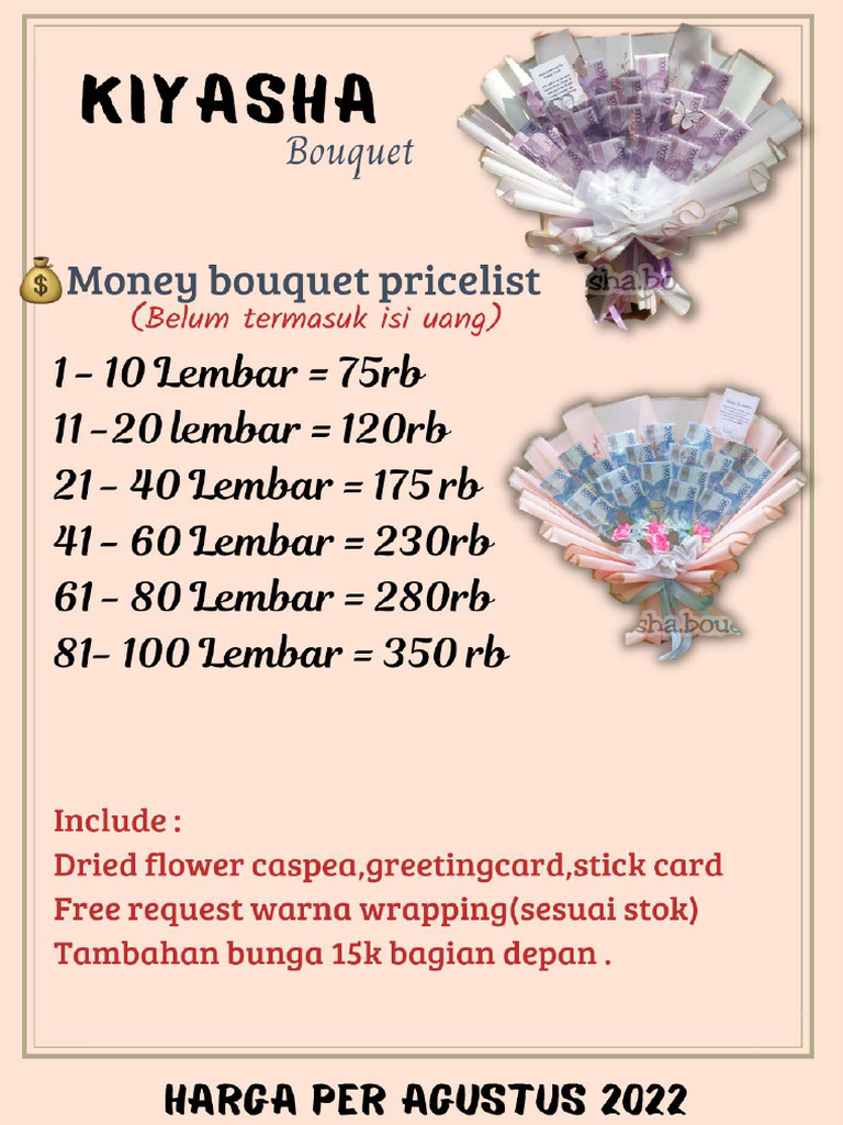 Pricelist Kiyasha Agustus 2022 | PDF
