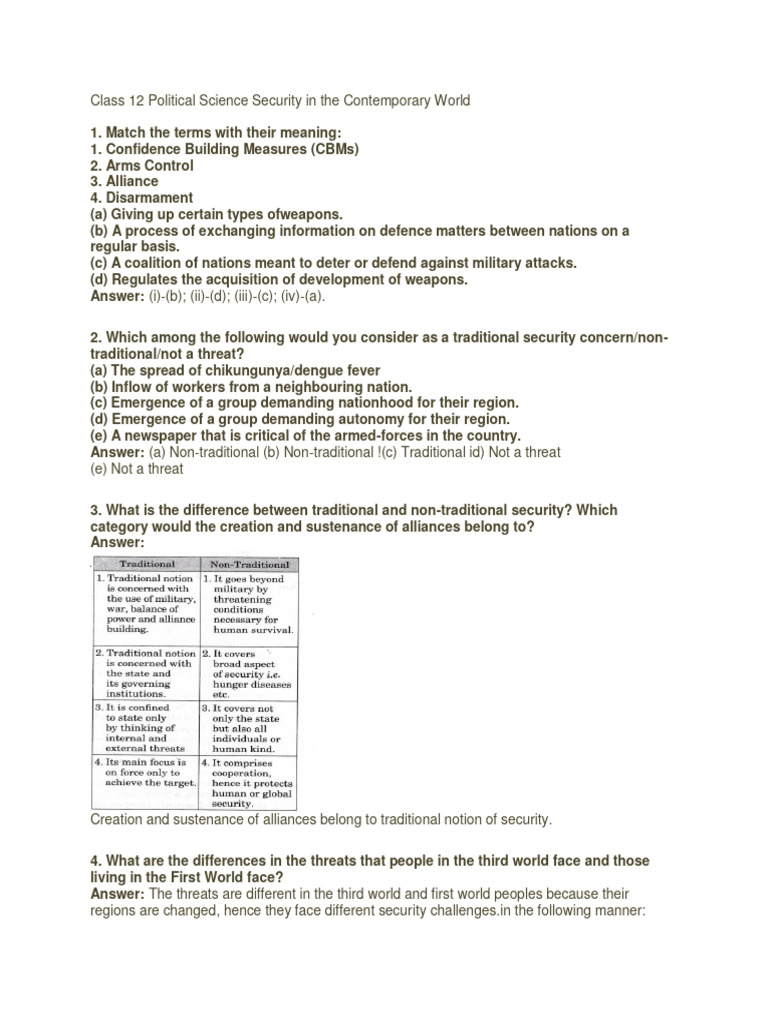 Ch.5 Political Science Security in The Contemporary World | PDF | Arms ...