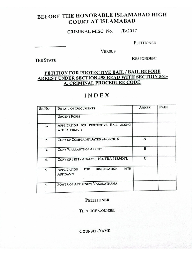 petition for protective bail | PDF