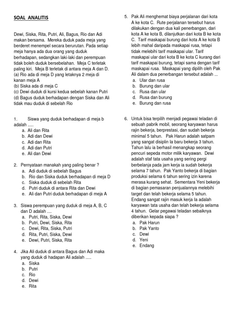 Soal Analitis | PDF