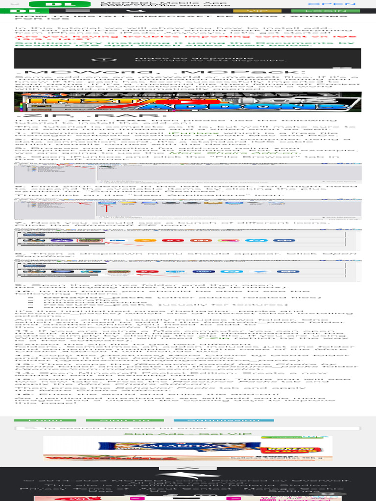 How To Install Minecraft PE Mods Addons For iOS MCPEDL | PDF | Ios ...