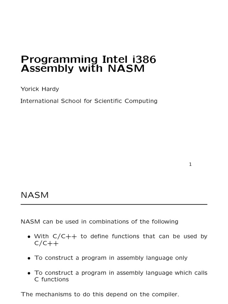 NASM | PDF | Subroutine | Areas Of Computer Science