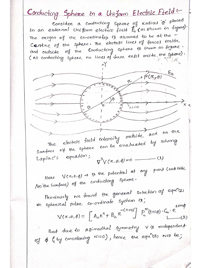 Conducting Sphere Ina Electric Field | PDF